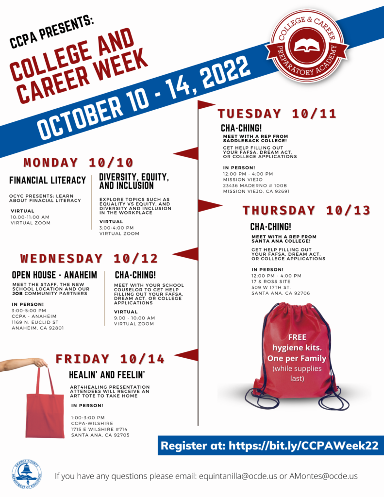 CCPA students can attend College and Career Week